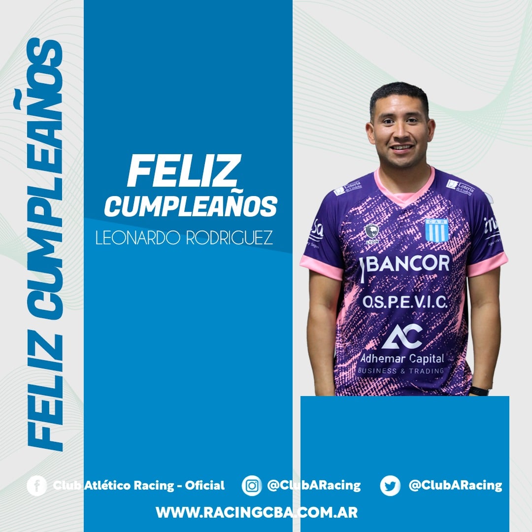 Feliz cumpleaños, Leonardo. - CLUB ATLETICO RACING